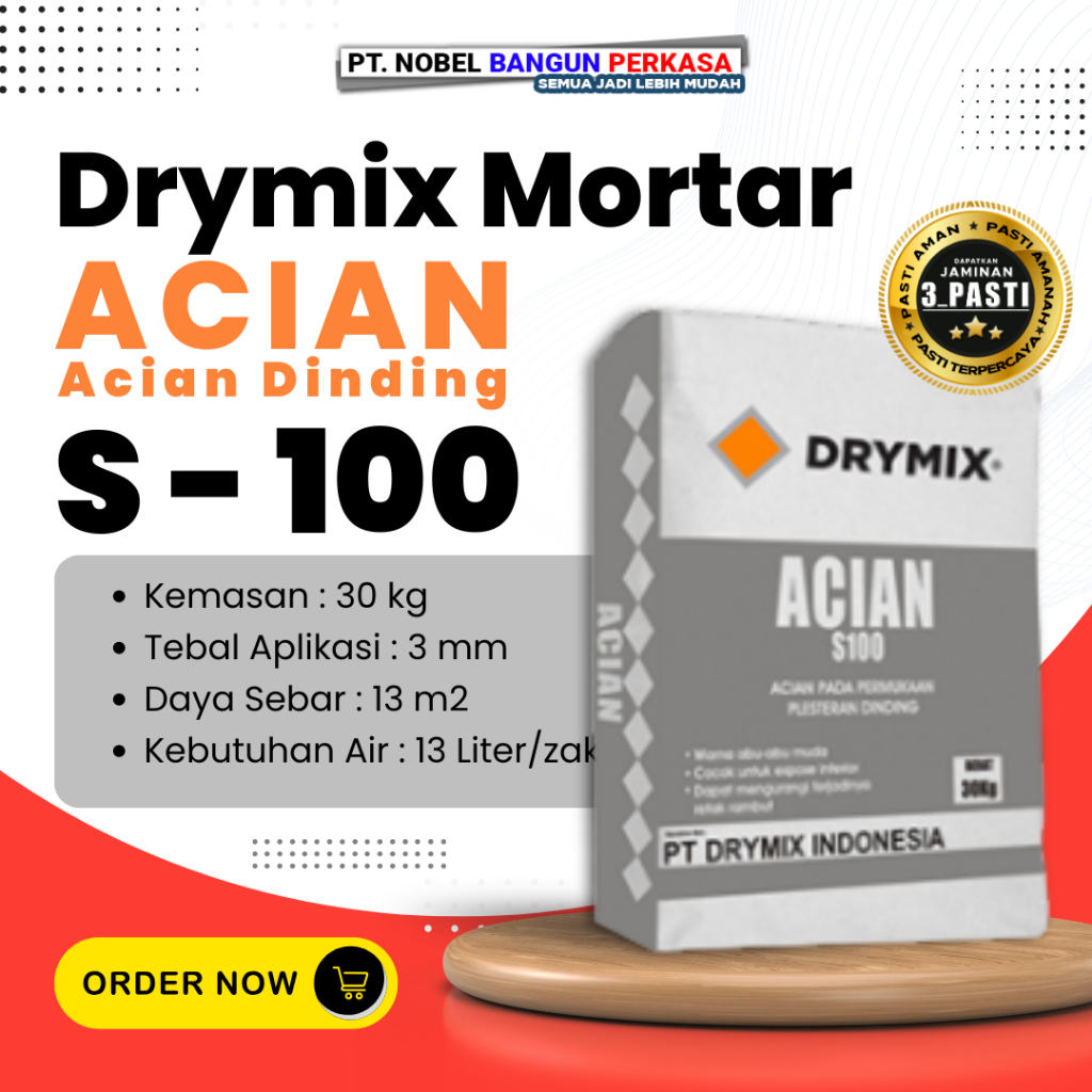 Jual Semen Mortar Drymix Acian Abu 30kg S100 | Shopee Indonesia