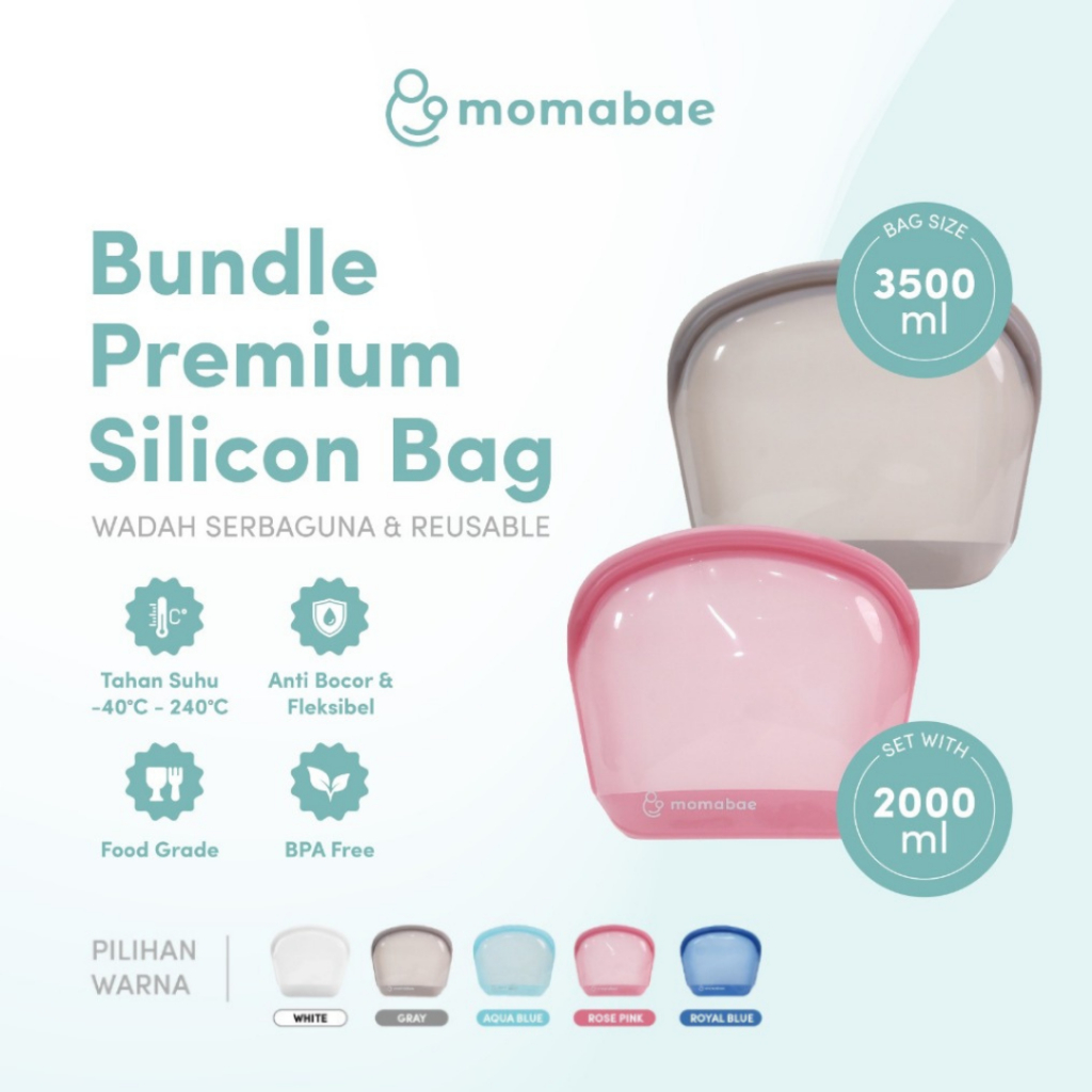 Jual MOMABAE - BUNDLE - 3500 ML + 2000 ML - Premium Silicone FDA & LFGB ...
