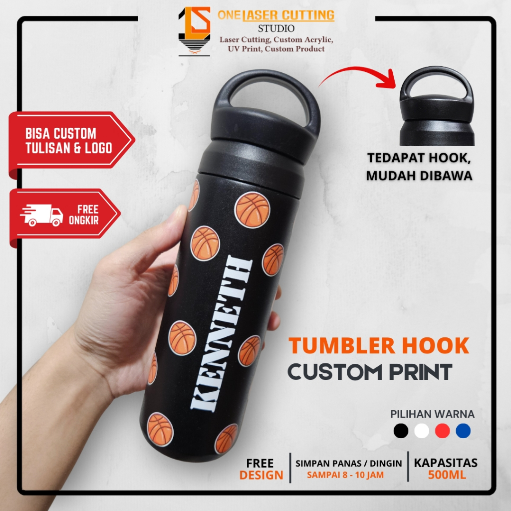Jual Tumbler Custom Japan Hook 500 ml | Tumbler Stainless Custom UV ...