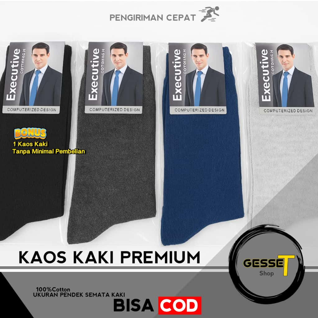 Jual GESSET- Kaos Kaki Pria Wanita polos Semata Kaki Sepatu Formal ...