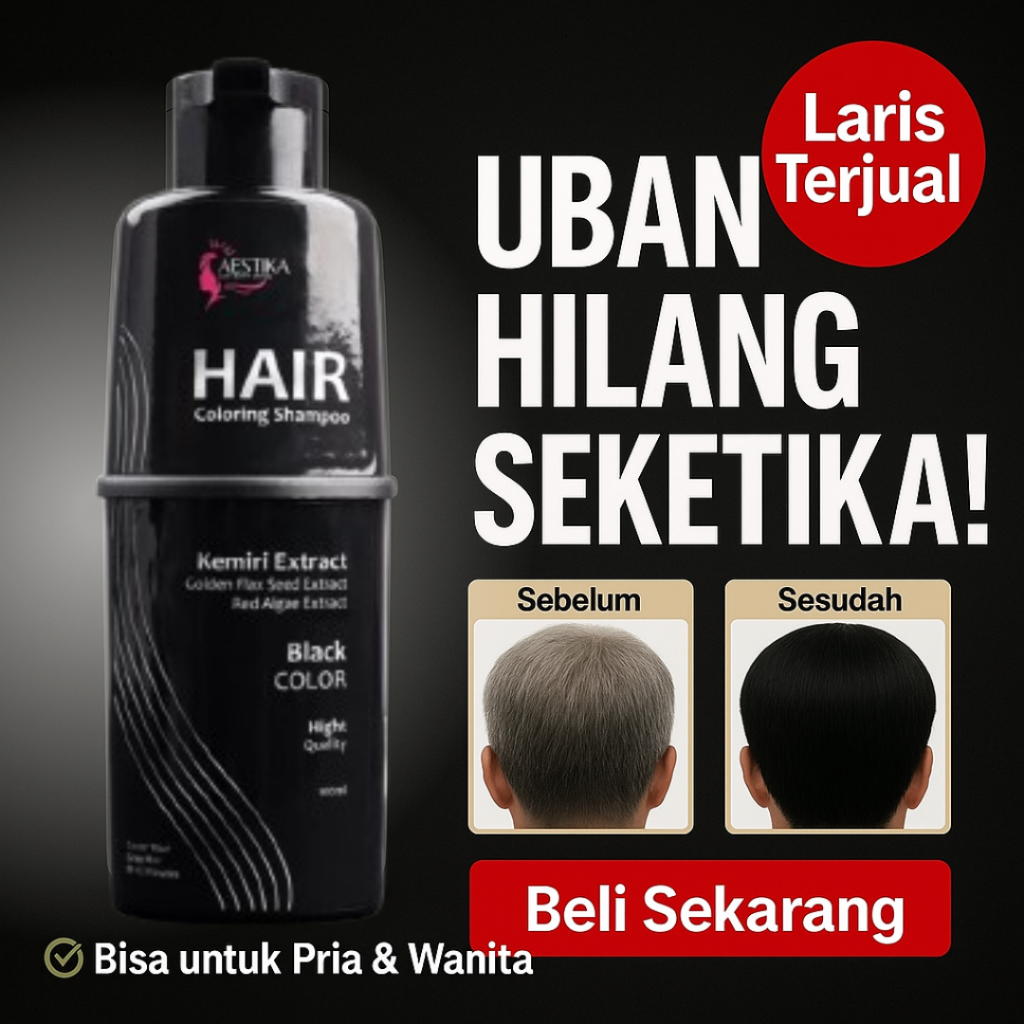 Jual Aestika Shampoo Uban – Rambut Hitam Alami Sekali Pakai | Aman BPOM ...