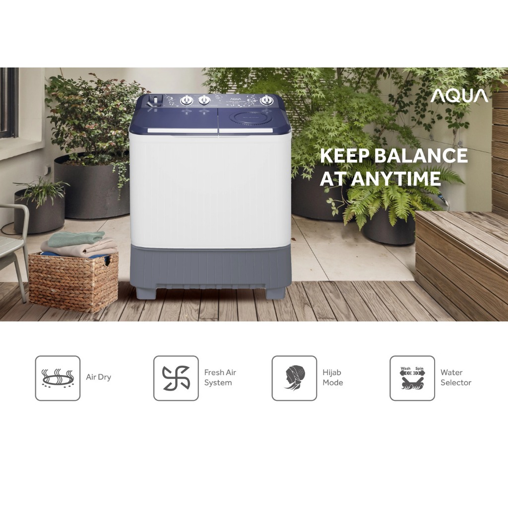 Jual AQUA Mesin Cuci 2 Tabung QW-1030HT 10 Kg 1030HT 1050XT | Shopee ...