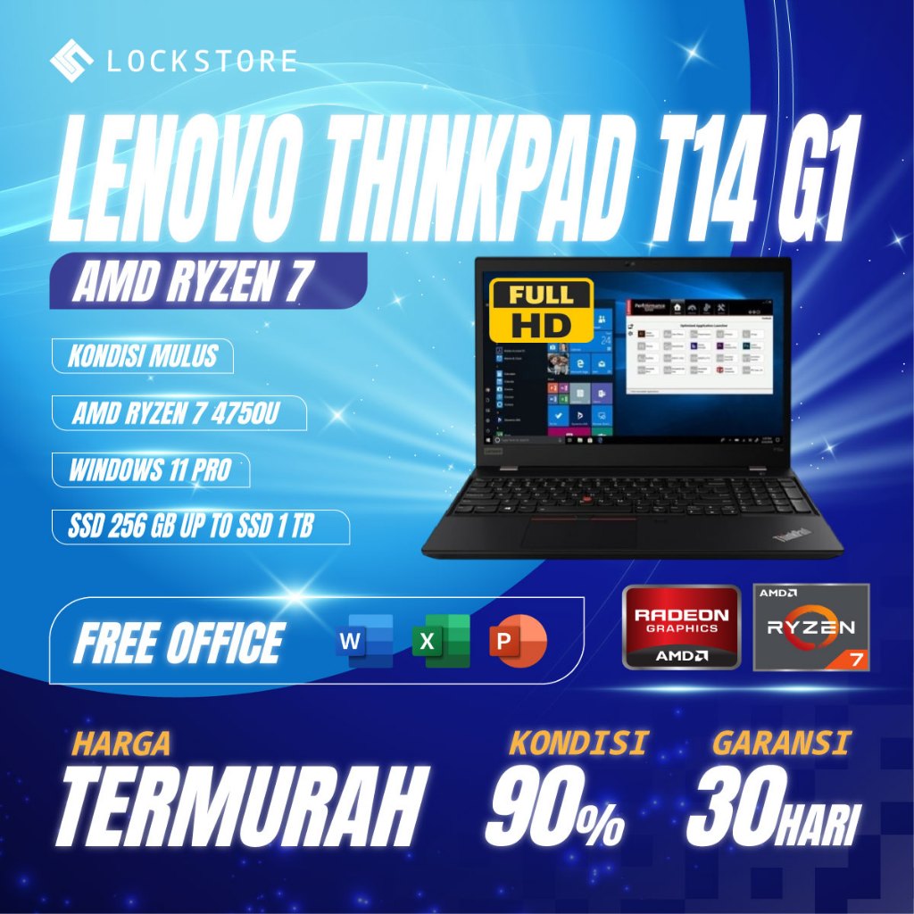 Jual lenovo thinkpad T14 G1 AMD RYZEN 7 PRO 4750 | RAM 32GB | SSD 1TB ...