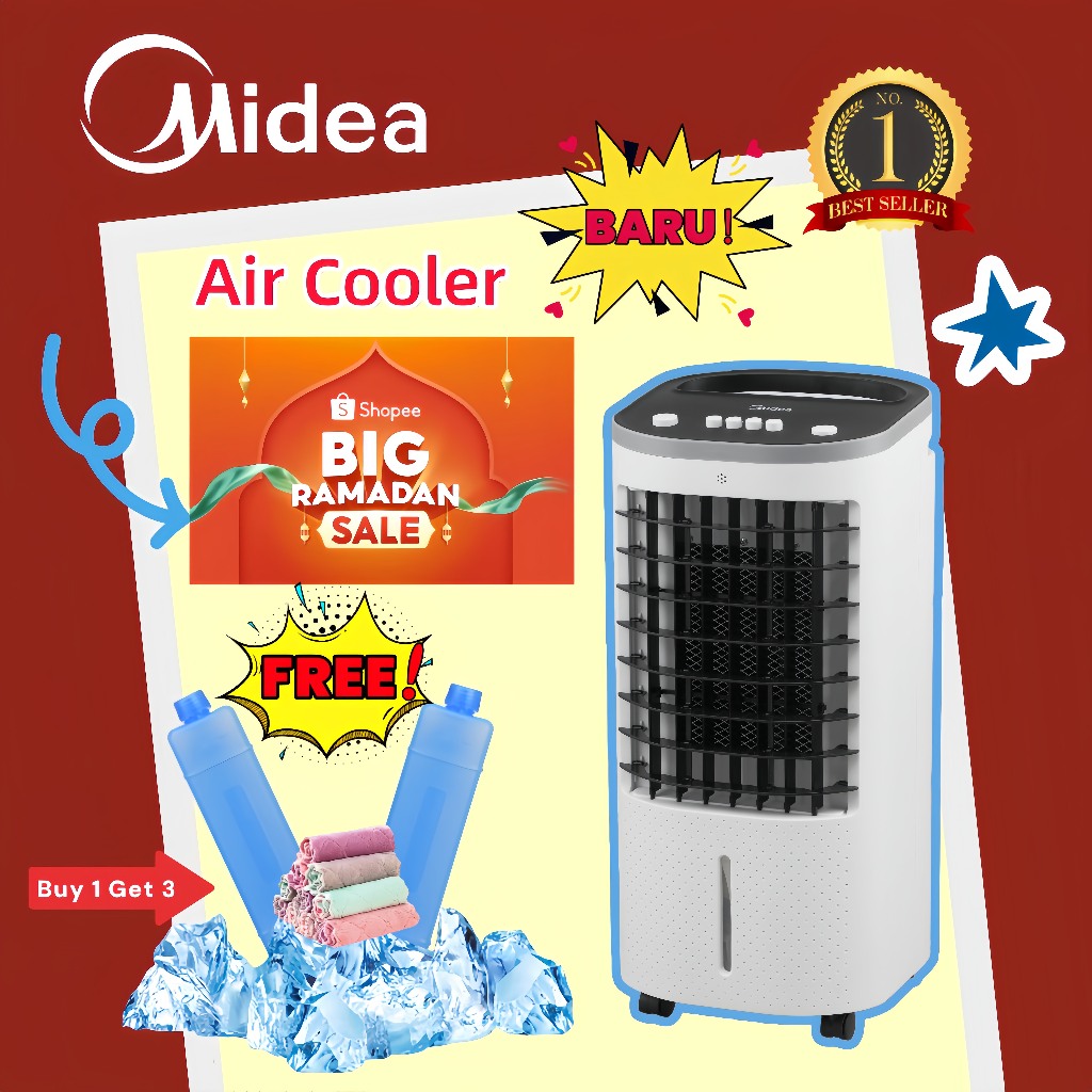 Jual Midea Air Cooler 5L AC100-25B | 3 Mode Pendinginan + Remote ...