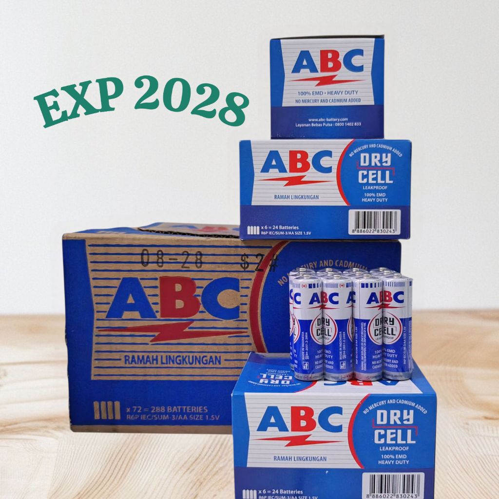 Jual Baterai ABC Biru Dry Cell AA 1.5V (1 Box Isi 24 pcs) - | Shopee ...