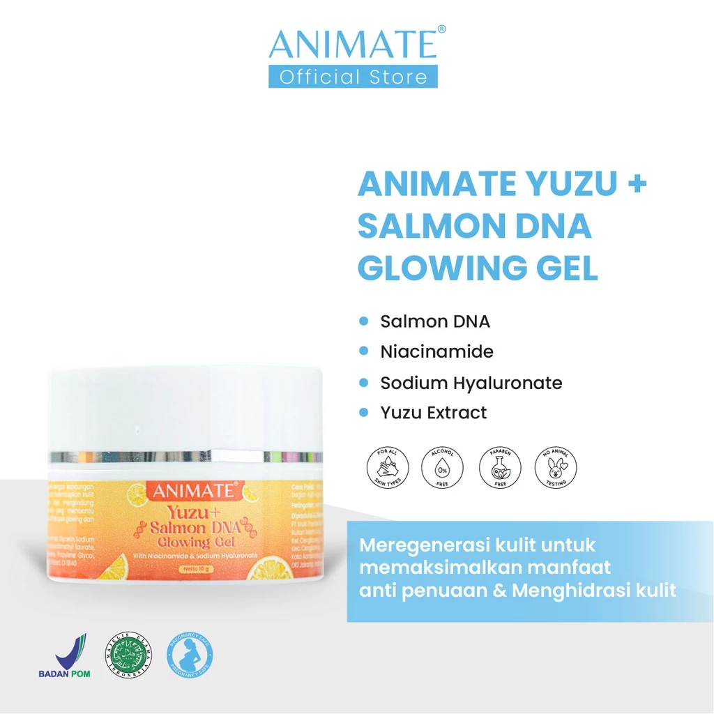 Jual Animate Yuzu + Salmon DNA Glowing Gel 10 gr | Shopee Indonesia