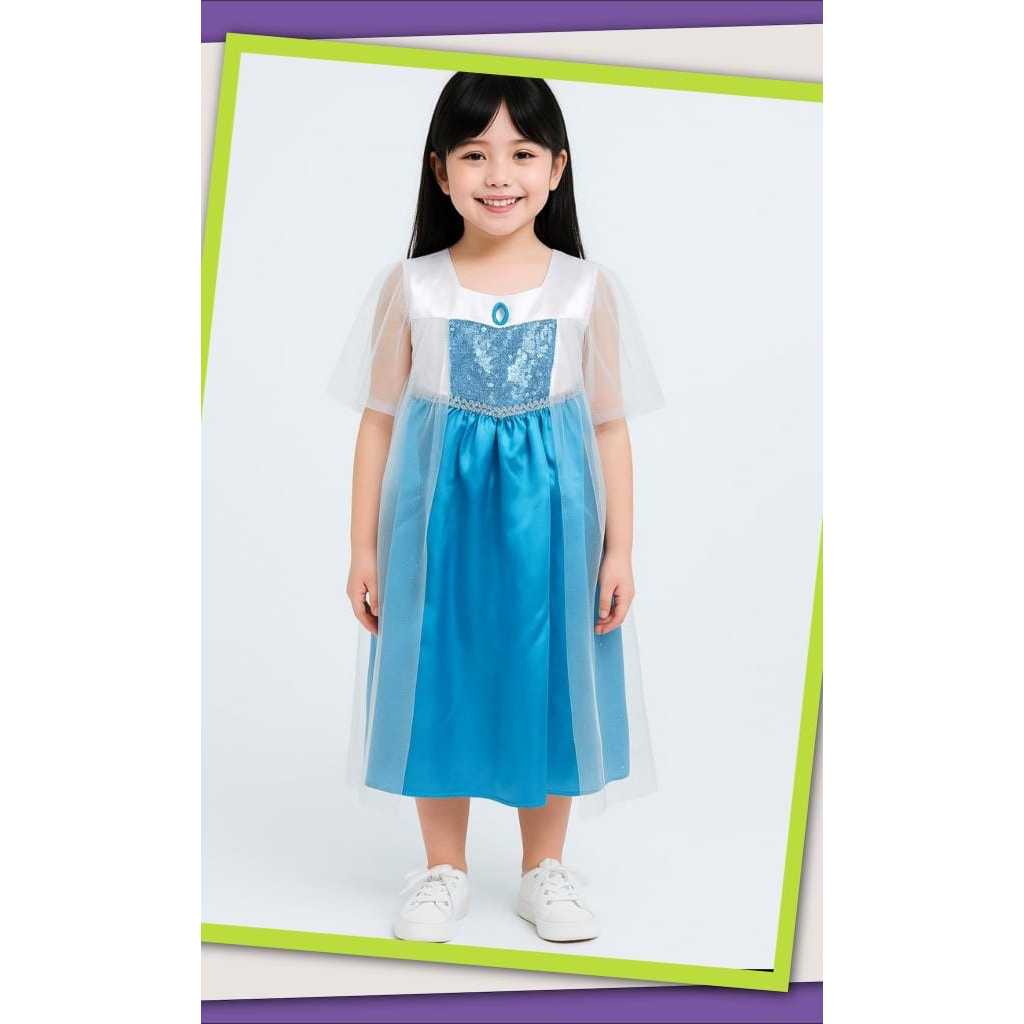 Jual ( GAUN SAJA ) Gaun Anak Frozen - Dress Frozen - Kostum Dres Frozen ...