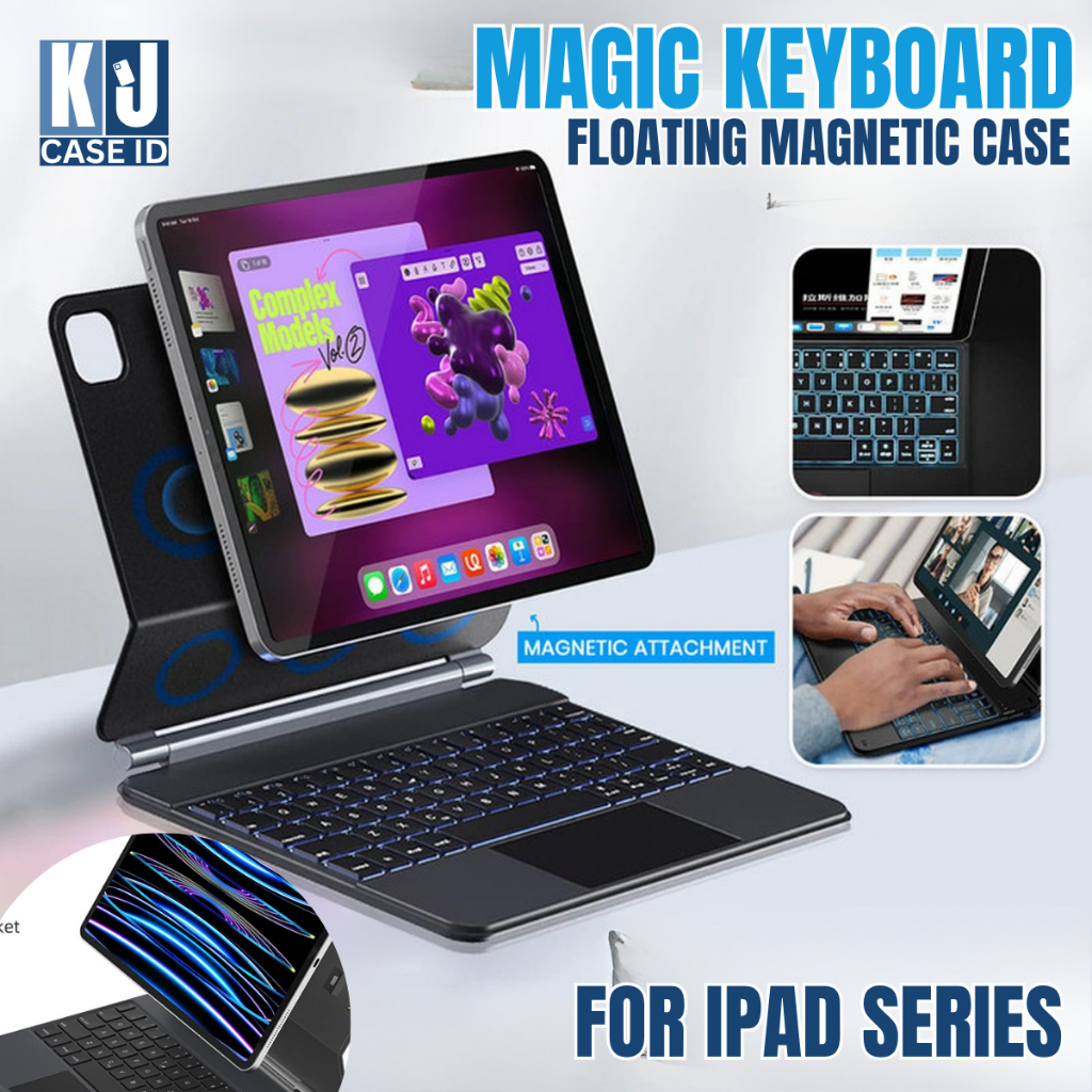 Jual Magic Float Keyboard Case iPad Gen 111 11" / Gen 10 10.9" / Air 4 ...