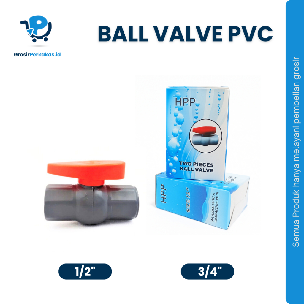 Jual [12PCS] Ball Valve Pvc - Stop Kran Pipa HPP 1/2" & 3/4" | Shopee ...