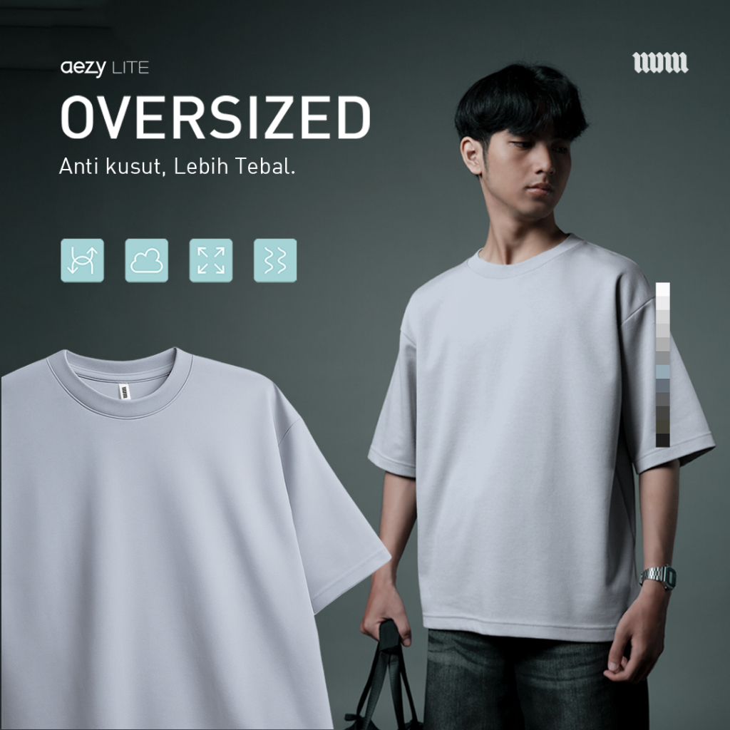 Jual No Void Minds AEZY LITE TPF Oversized T-Shirt | Grey Shades | Haze ...