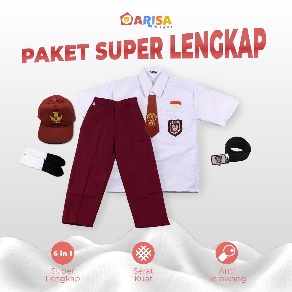 Jual Arisa Setelan Seragam SD Laki Laki Kelas 1-6 Baju Pendek Celana ...