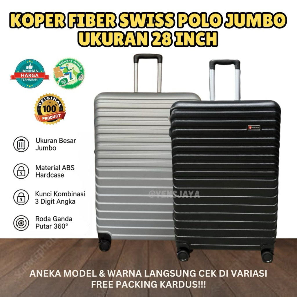 Jual KOPER BESAR 28 INCH FIBER JUMBO SWISS POLO - KOPER TRAVEL BAGASI ...