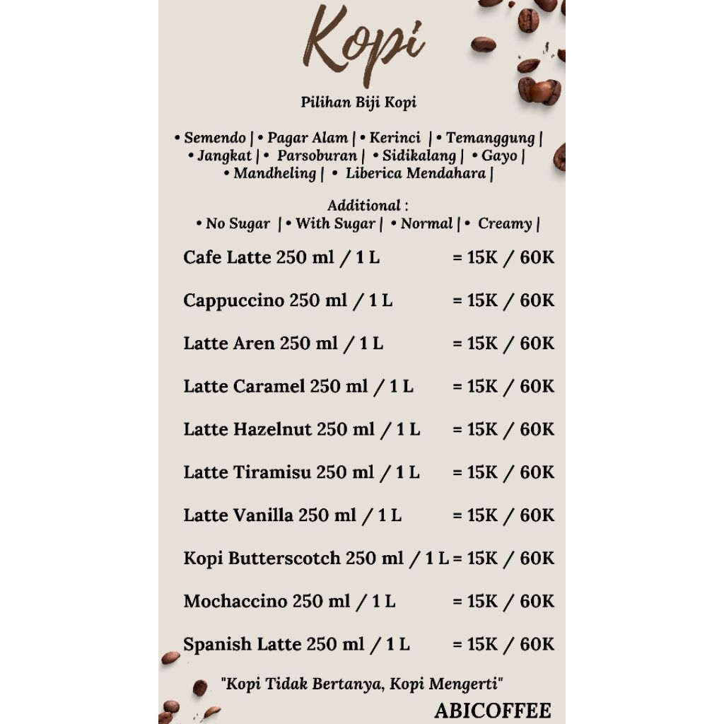 Jual Menu Olahan Kopi Kemasan Botol 250 ml Dengan Berbagai Pilihan Biji ...