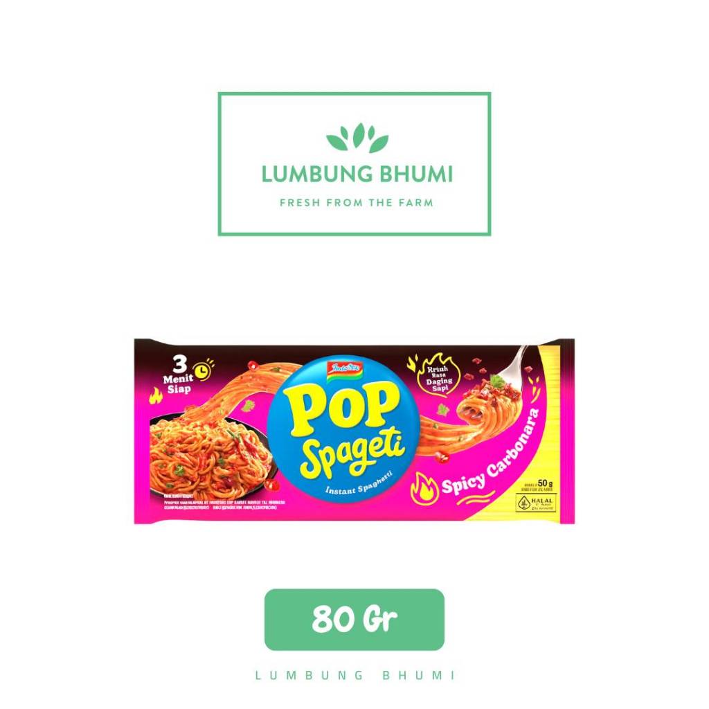 Jual INDOMIE Pop Spageti Spicy Carbonara 80 Gr 1 Pcs - Lumbung Bhumi ...
