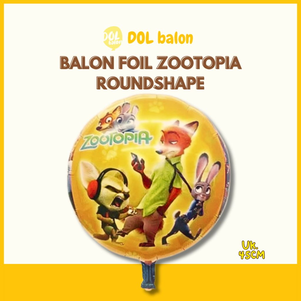 Jual BALON FOIL ZOOTOPIA ROUND SHAPE | Shopee Indonesia