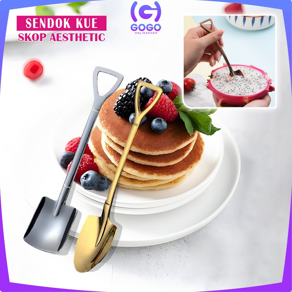 Jual EC GOGO-C1006 Sendok Dessert Bentuk Sekop Besi Stainless Baja Anti ...