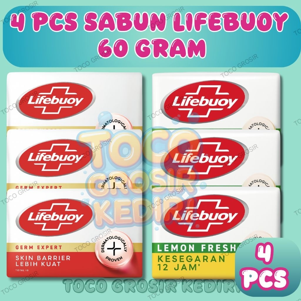 Jual 4 PCS SABUN MANDI LIFEBUOY BATANGAN 60 GRAM | Shopee Indonesia