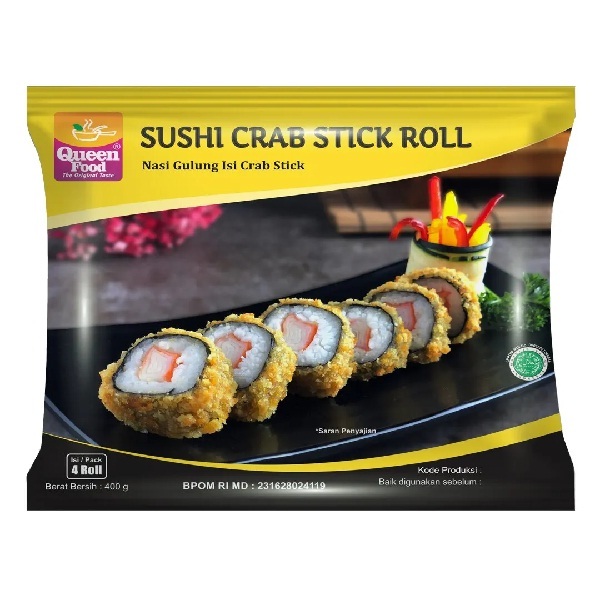 Jual QUEEN FOOD SUSHI CRAB STICK ROLL 425GR HALAL NASI GULUNG ISI STIK ...