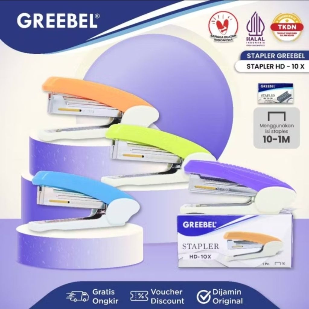 Jual GREEBEL STAPLER HD-10X/STAPLER LUCU/STAPLER WRNA | Shopee Indonesia