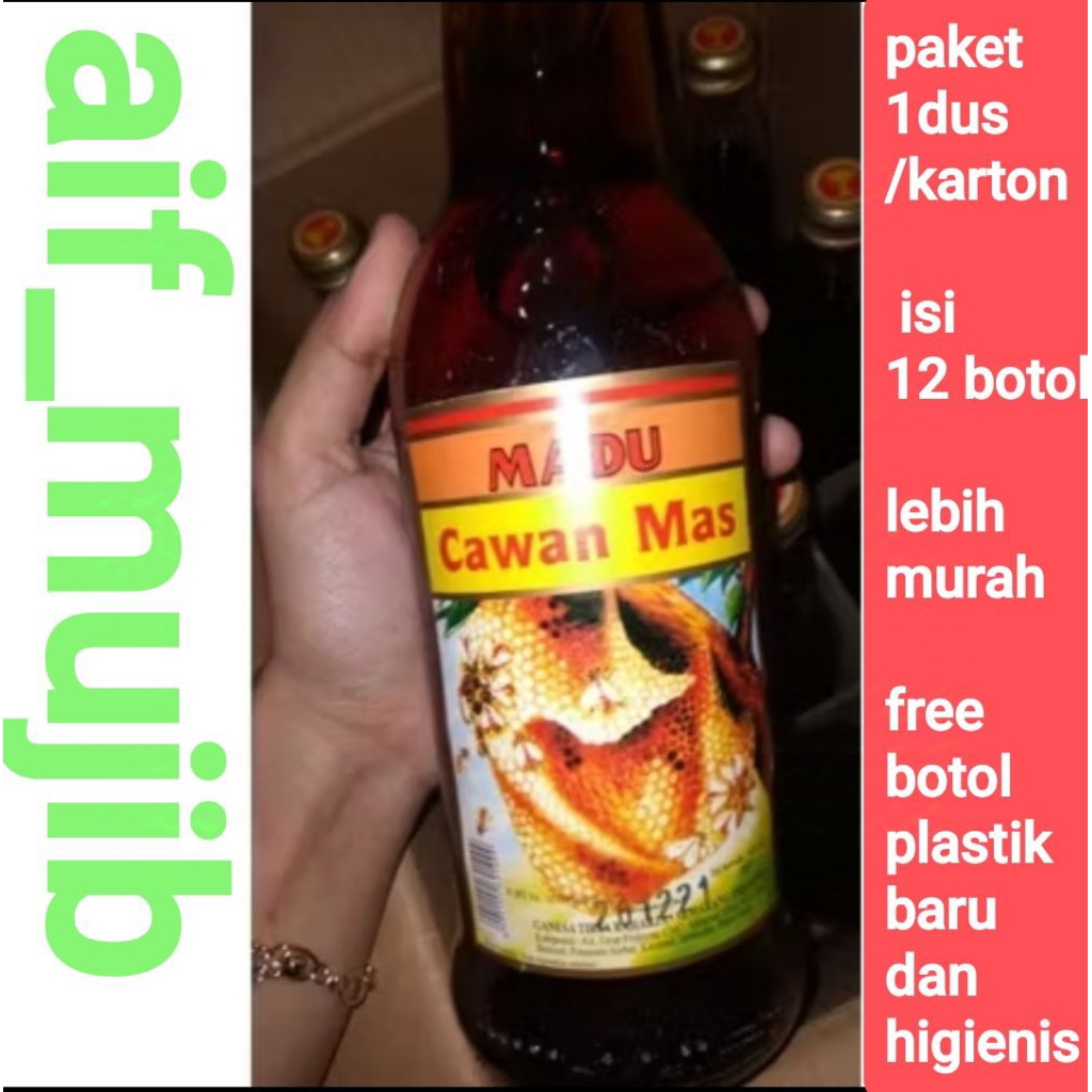 Jual Madu Cap Cawan Mas 1 karton isi 12 botol Original | Shopee Indonesia