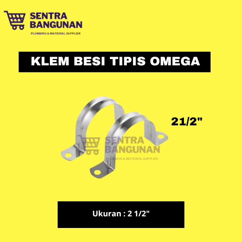 Jual KLEM BESI OMEGA 2 1/2" INCH / KLEM BESI TIPIS OMEGA / KLEM PIPA ...