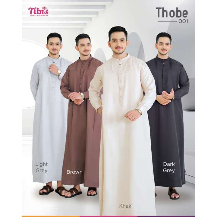 Jual Koko Gamis Pria 4 Warna Pilihan Original Nibras THOBE 001 Elegan ...