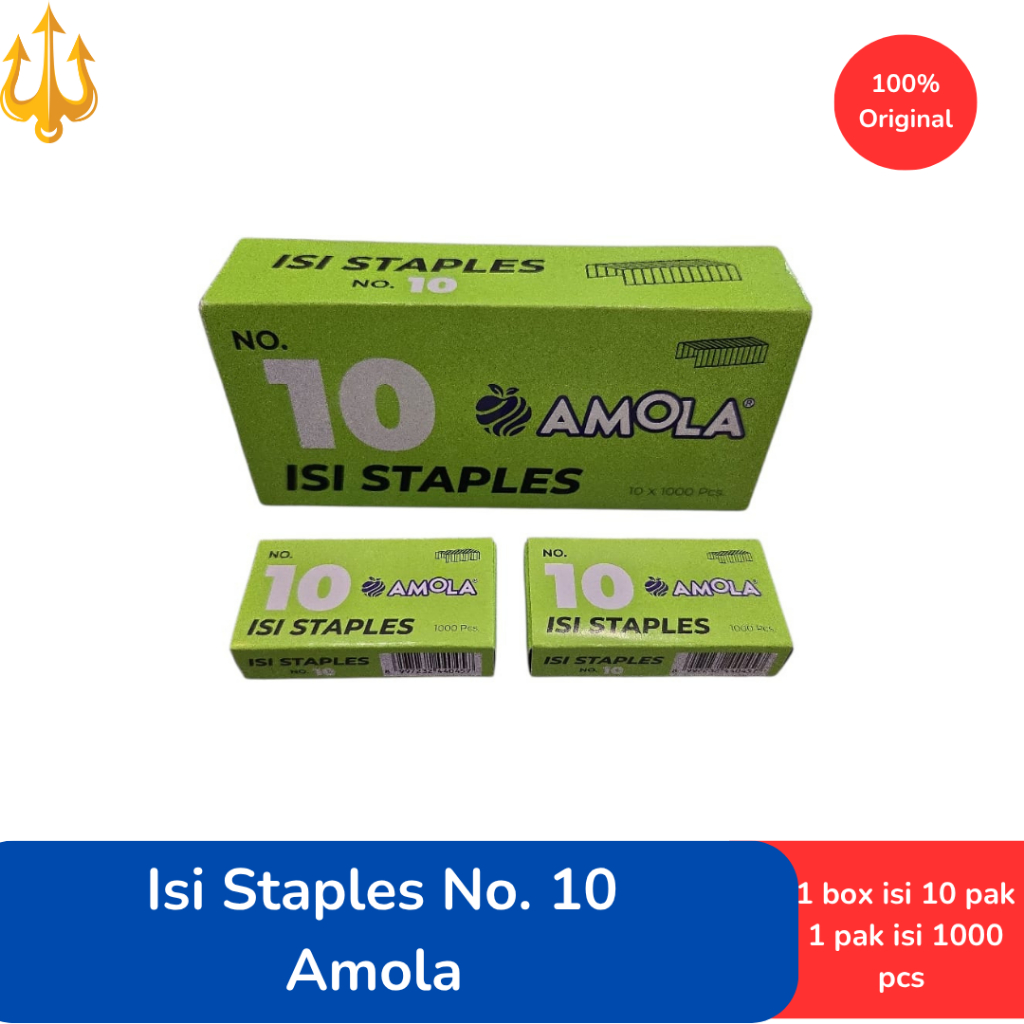 Jual Isi Staples Kecil no.10 Amola (1 box isi 10 pak) | Shopee Indonesia