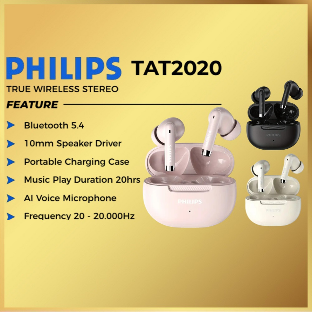 Jual Philips TAT2020 TAT 2020 T2020 TWS True Wireless Headphones ...