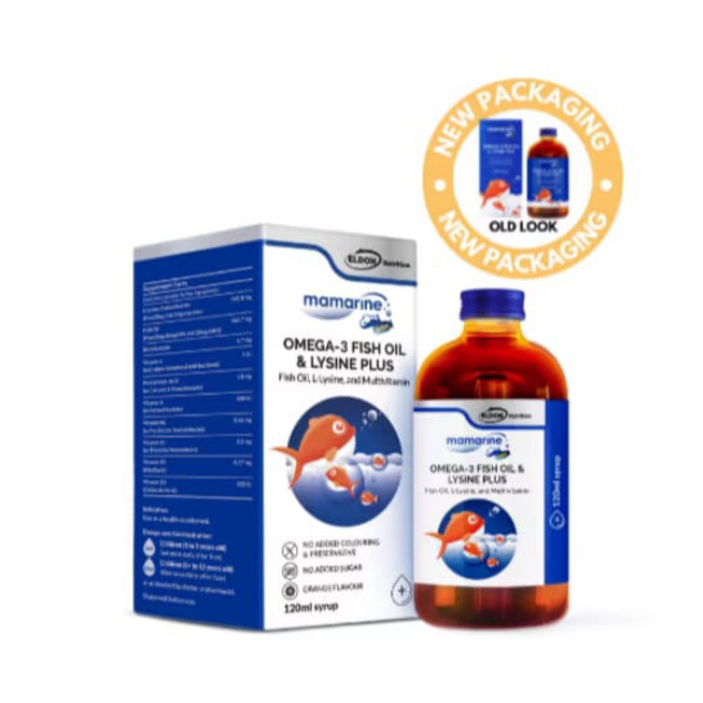 Jual PRE ORDER LANGSUNG KIRIM MAMARINE OMEGA - 3 FISH OIL & LYSINE PLUS ...