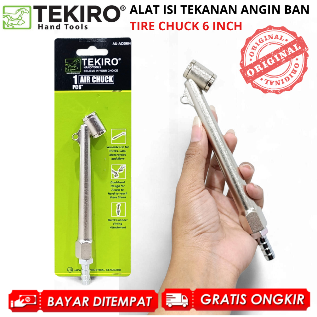 Jual TEKIRO Air Chuck 6 Inch Isi Angin Kecil Kepala Alat Pompa Ban Tire ...