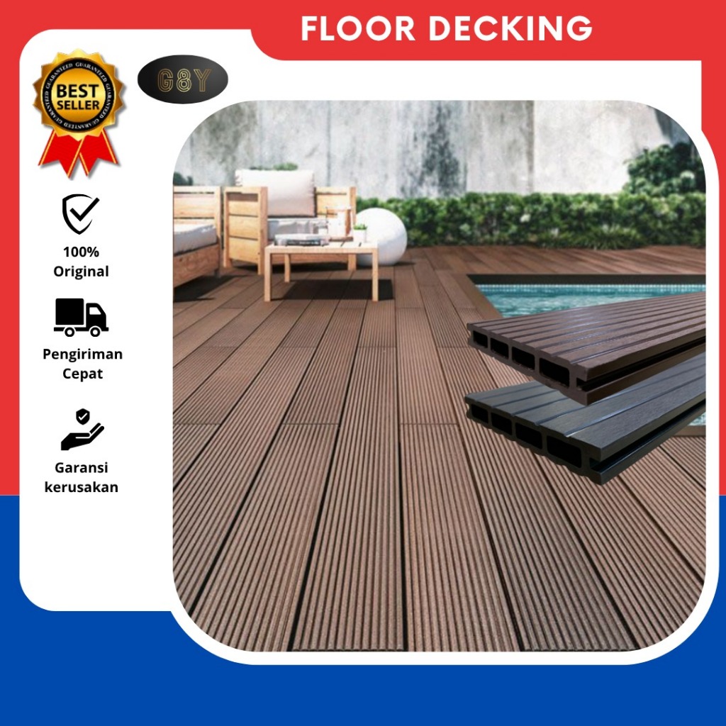 Jual FLOOR Decking WPC Outdoor Motif Kayu Panjang 2.9m / Lantai Decking ...