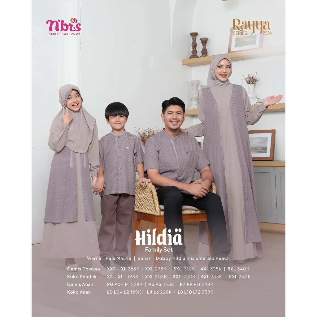 Jual SARIMBIT NIBRAS HILDIA 2026 RAYA SERIES - Baju Couple Keluarga ...