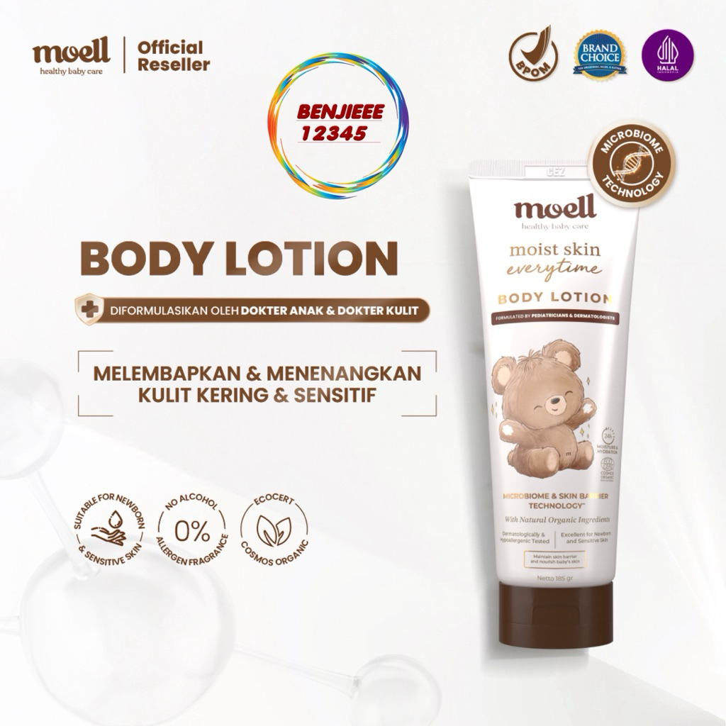 Jual Moell BODY LOTION Bayi Moist skin everytime body lotion pelembab ...