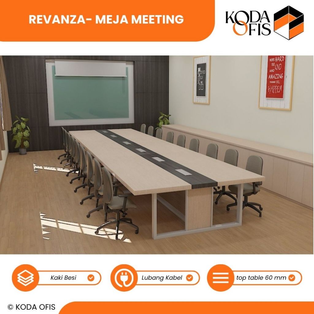 Jual KODA Meja Meeting Rapat Kerja Ukuran 700 x 200 cm - Revanza Series ...