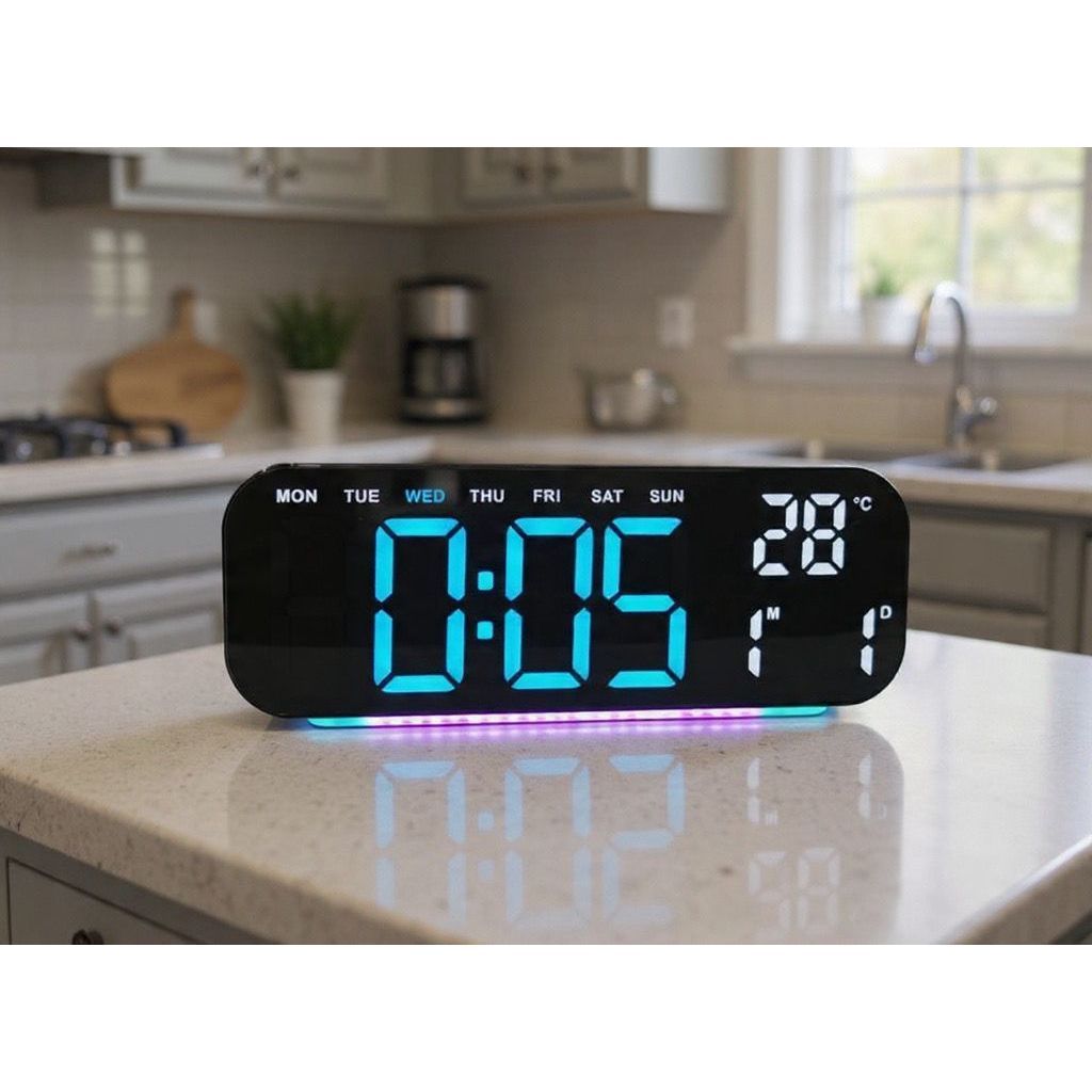 Jual Jam Digital LED Besar Tampilan Jelas Dinding Meja & Kalender ...