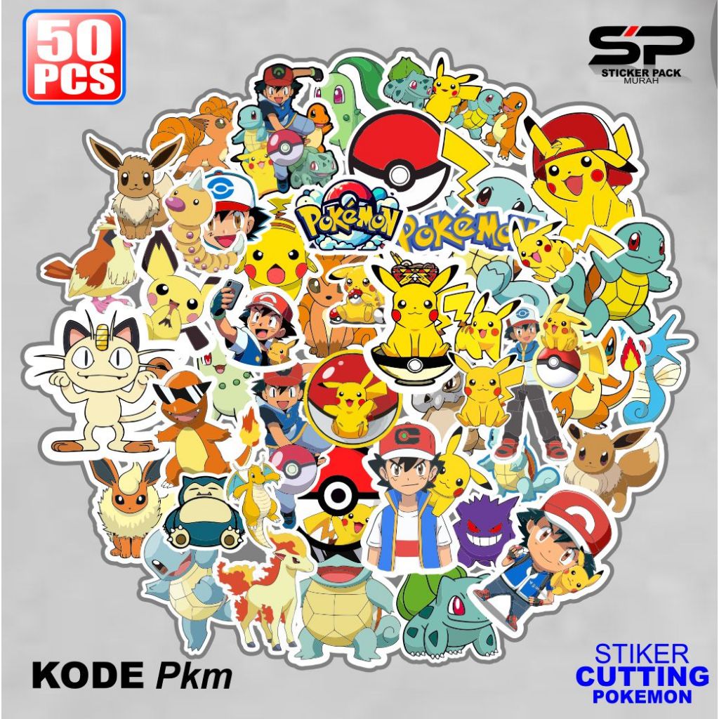 Jual Stiker Paket Pokemon 50pcs Tinggal Tempel Keren (PKM) | Shopee ...