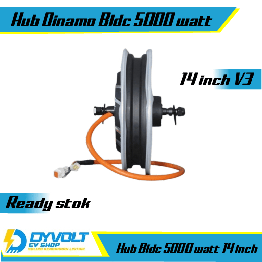 Jual Motor Hub Dinamo Bldc 5000 watt 14 inch V3 Motor Listrik Komponen ...