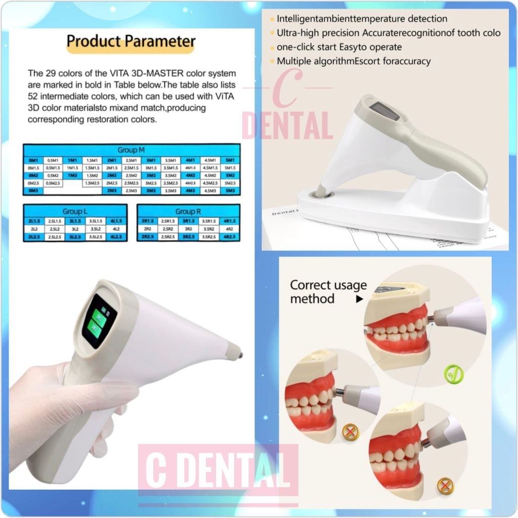 Jual Dental Colorimeter Digital Shade Guide Color Comparator Natural ...