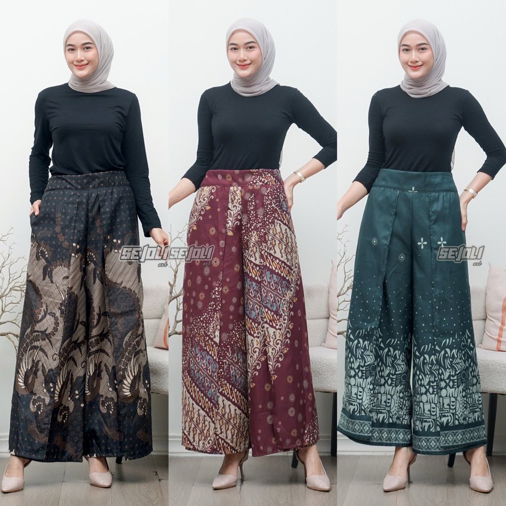 Jual CELANA KULOT BATIK LAYER HIGHWAIST KULOT BATIK WANITA DEWASA ...