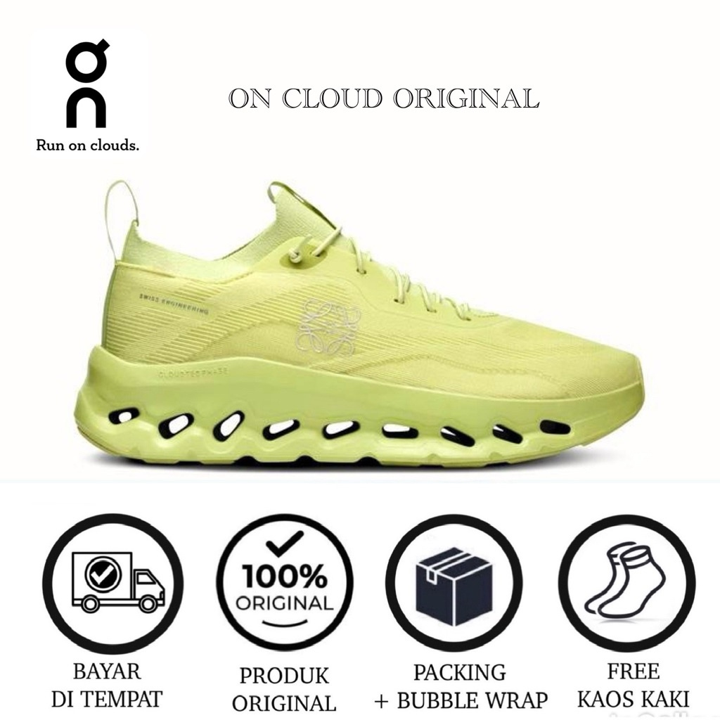 Jual SEPATU X LOEWE ON CLOUDTILT LIME GREEN POLYSTER RUNNING SHOES ...