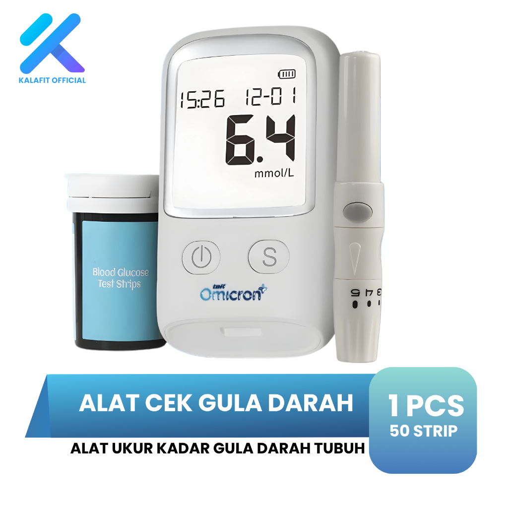 Jual TaffOmicron Glucometer Kit 50 Strip Alat Cek Gula Darah Akurat ...