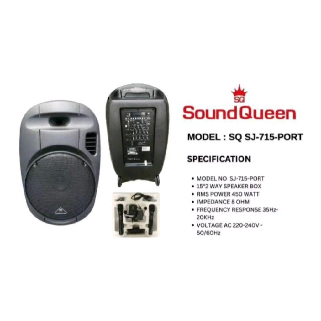 Jual Speaker Aktif Portable Soundqueen SQ SJ 715 Port ORIGINAL 15 inch ...