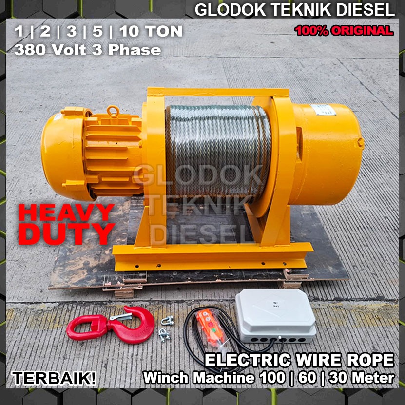 Jual Electric Winch Hoist Machine 2 Ton x 100 | 60 | 30 Meter 380 volt ...