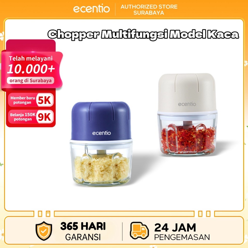 Jual [ecentio surabaya]ecenti 250ml 6 pisauo Food Mini Chopper blender ...