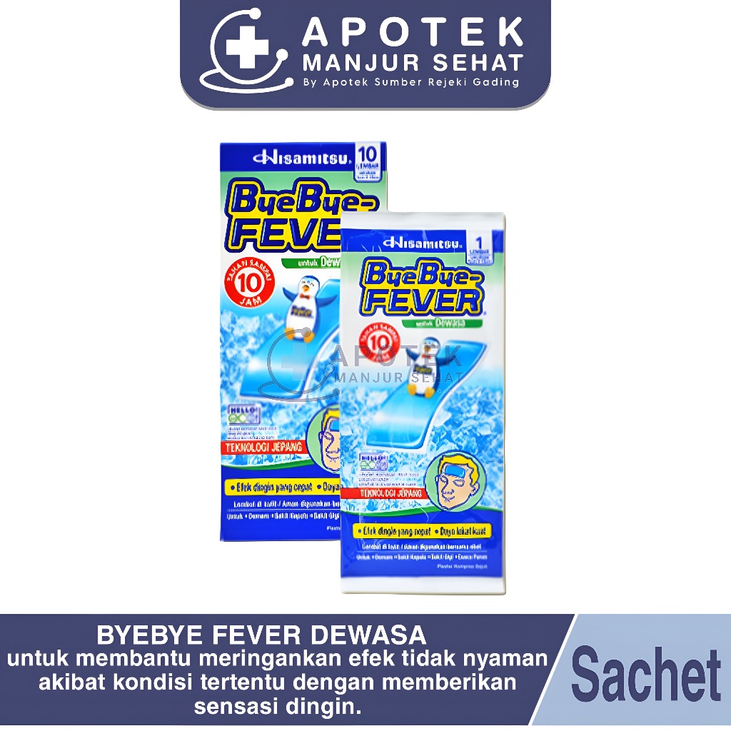 Jual Byebye Fever Dewasa 1 lembar - Plaster Kompres Demam untuk Dewasa ...