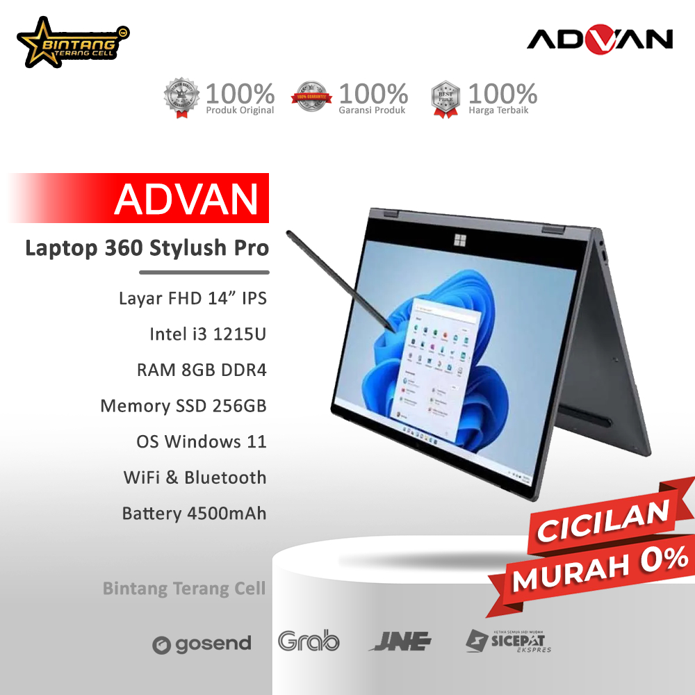 Jual ADVAN Laptop 360 Stylush Pro Laptop 2 IN 1 Touchscreen Intel Core ...