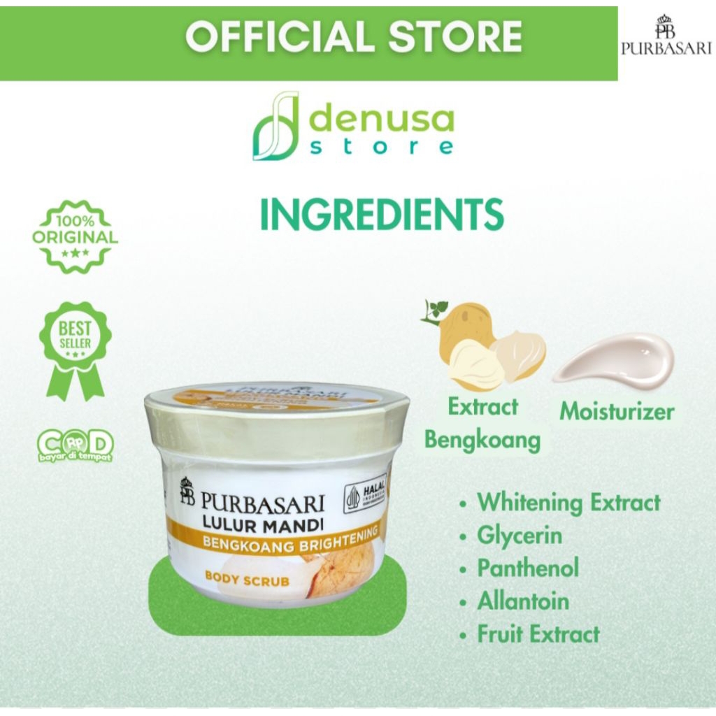 Jual Purbasari Lulur Mandii body scrub brightening 100g dan 200g ...