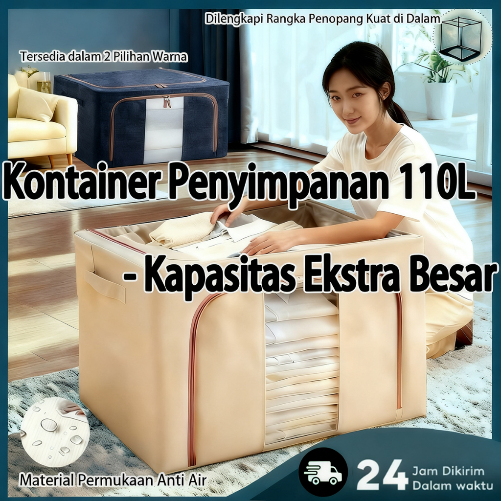 Jual Solusi Rumah Rapi! Storage Box Lipat 66L/110L, Kotak Penyimpanan ...