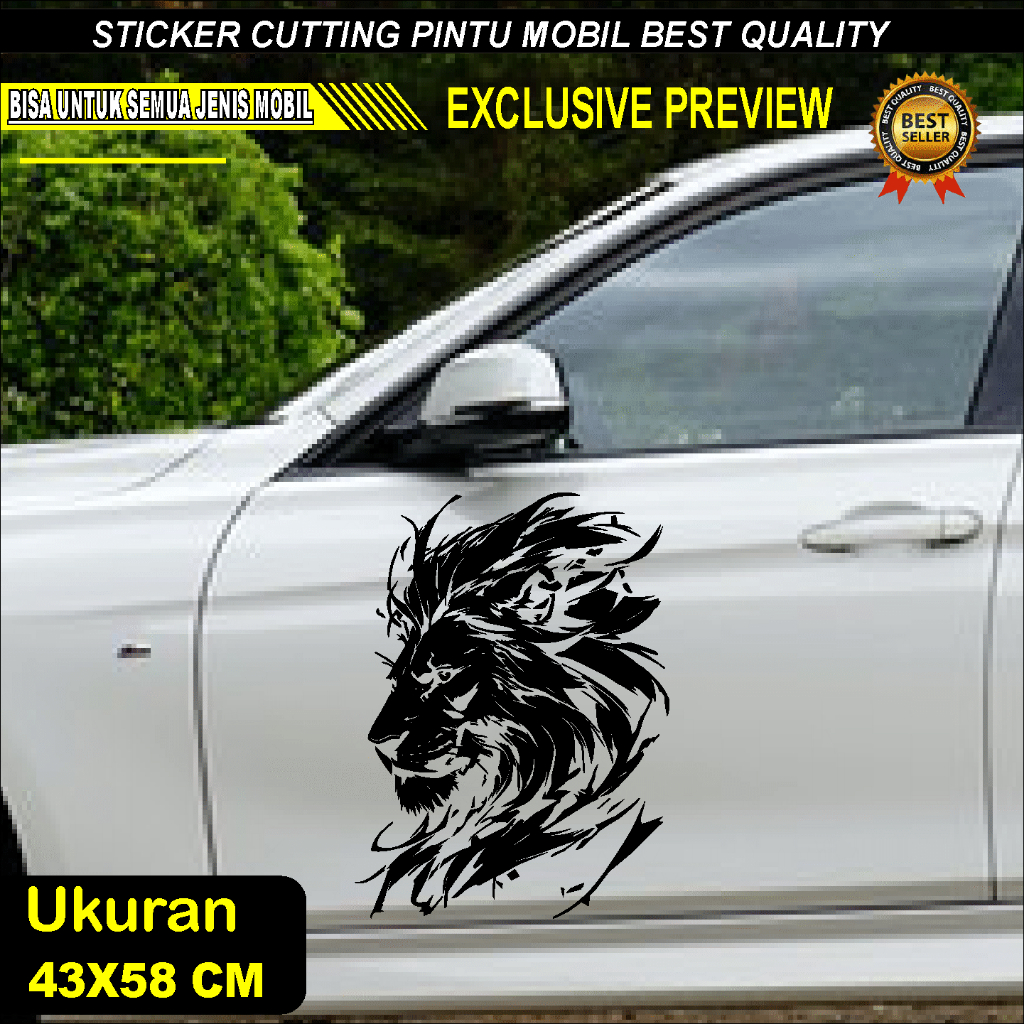 Jual STICKER CUTTING PINTU MOBIL GAMBAR SINGA TERLARIS | Shopee Indonesia