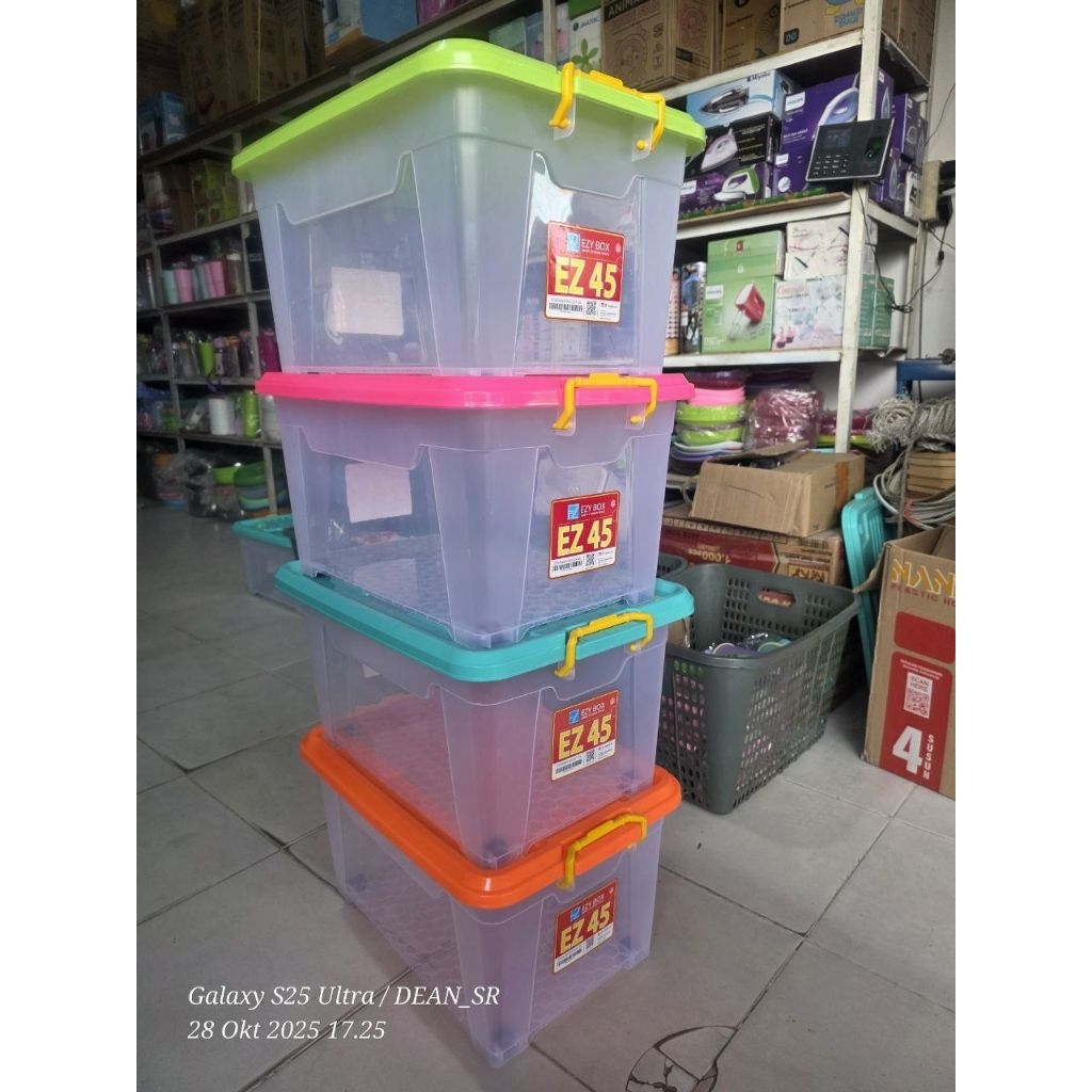 Jual Instant / Cargo - Ezy Box transparan 45 Liter + Roda | Shopee ...